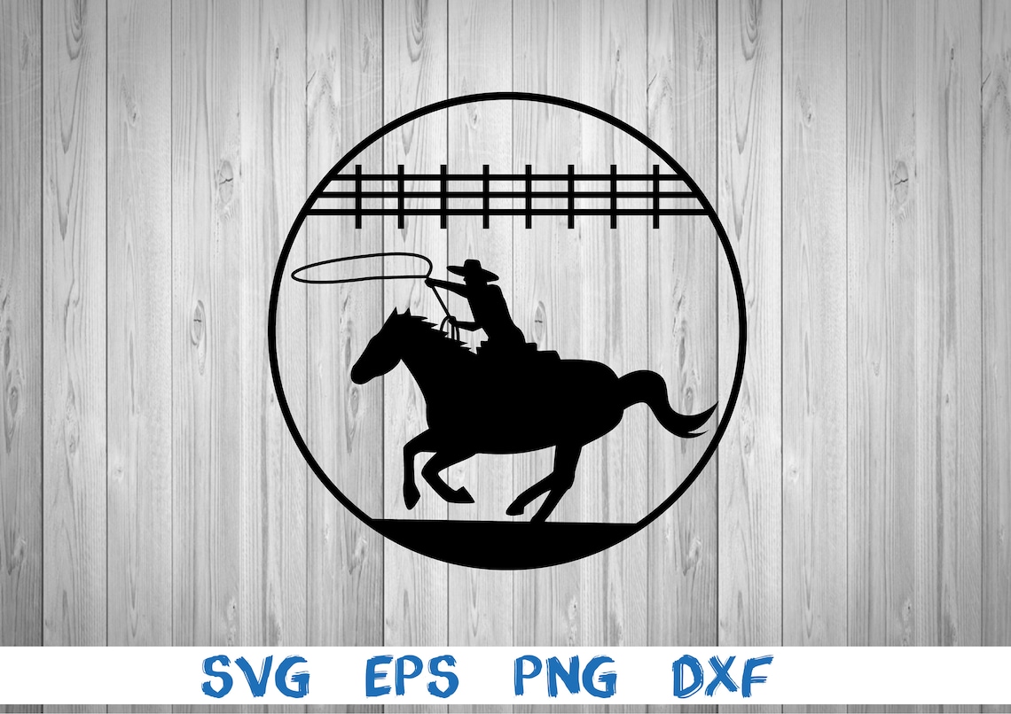 Roping cowboy roping horse landscape circle team roping | Etsy