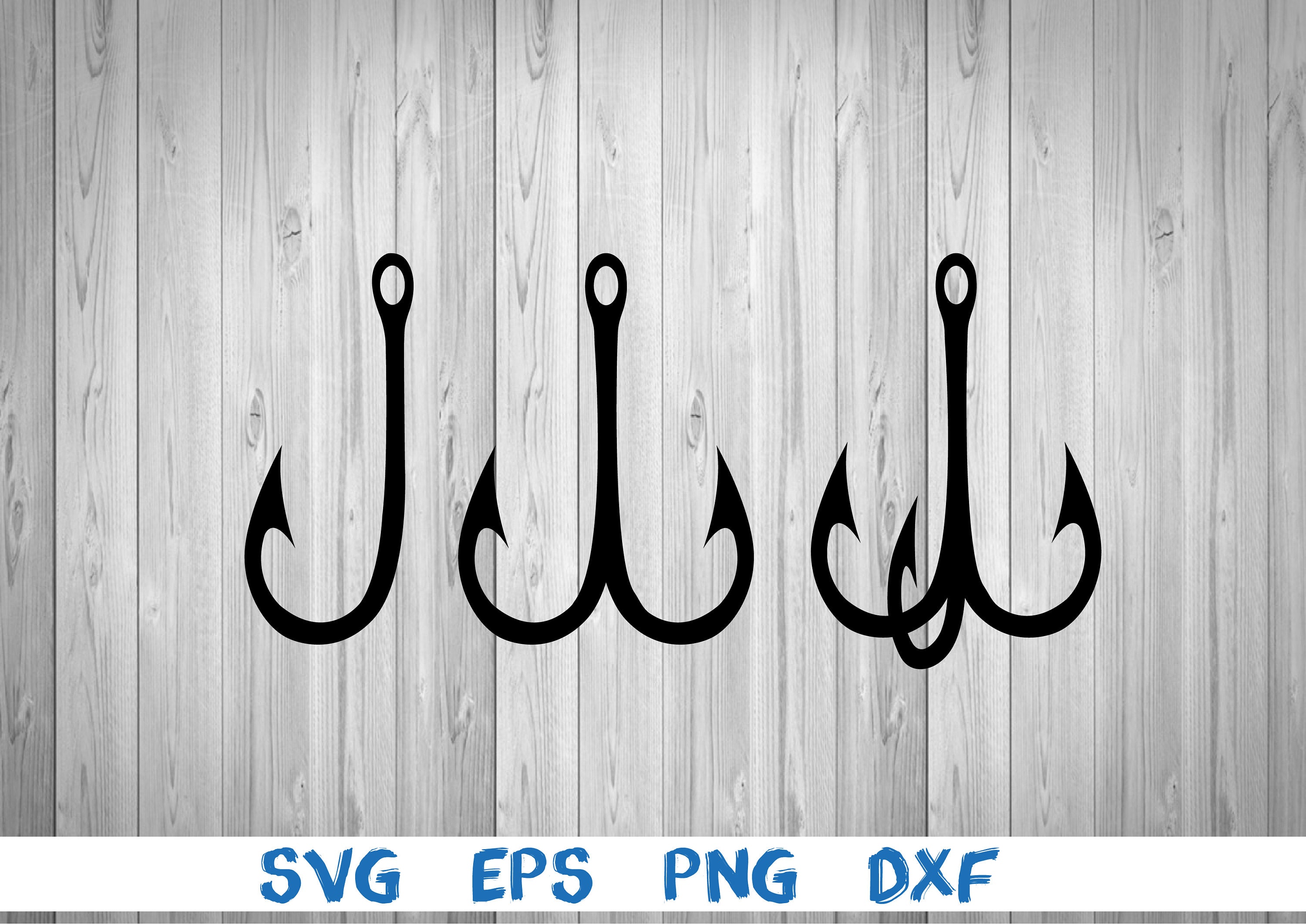 Fishing, Fishhook, Fishing Pin, Triple, Svg, Png, Eps, Dxf, Digital ...