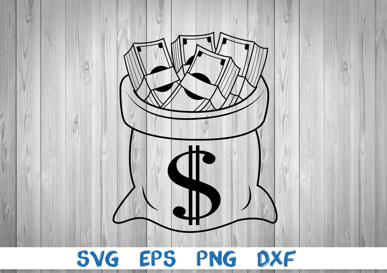 Money Bag Dollar Picture Svg Png Eps Dxf Digital | Etsy