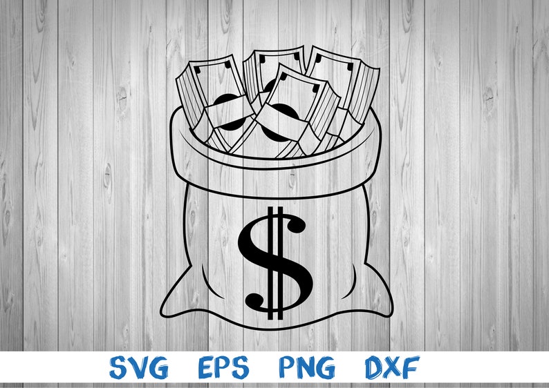 Money Bag Dollar Picture Svg Png Eps Dxf Digital | Etsy