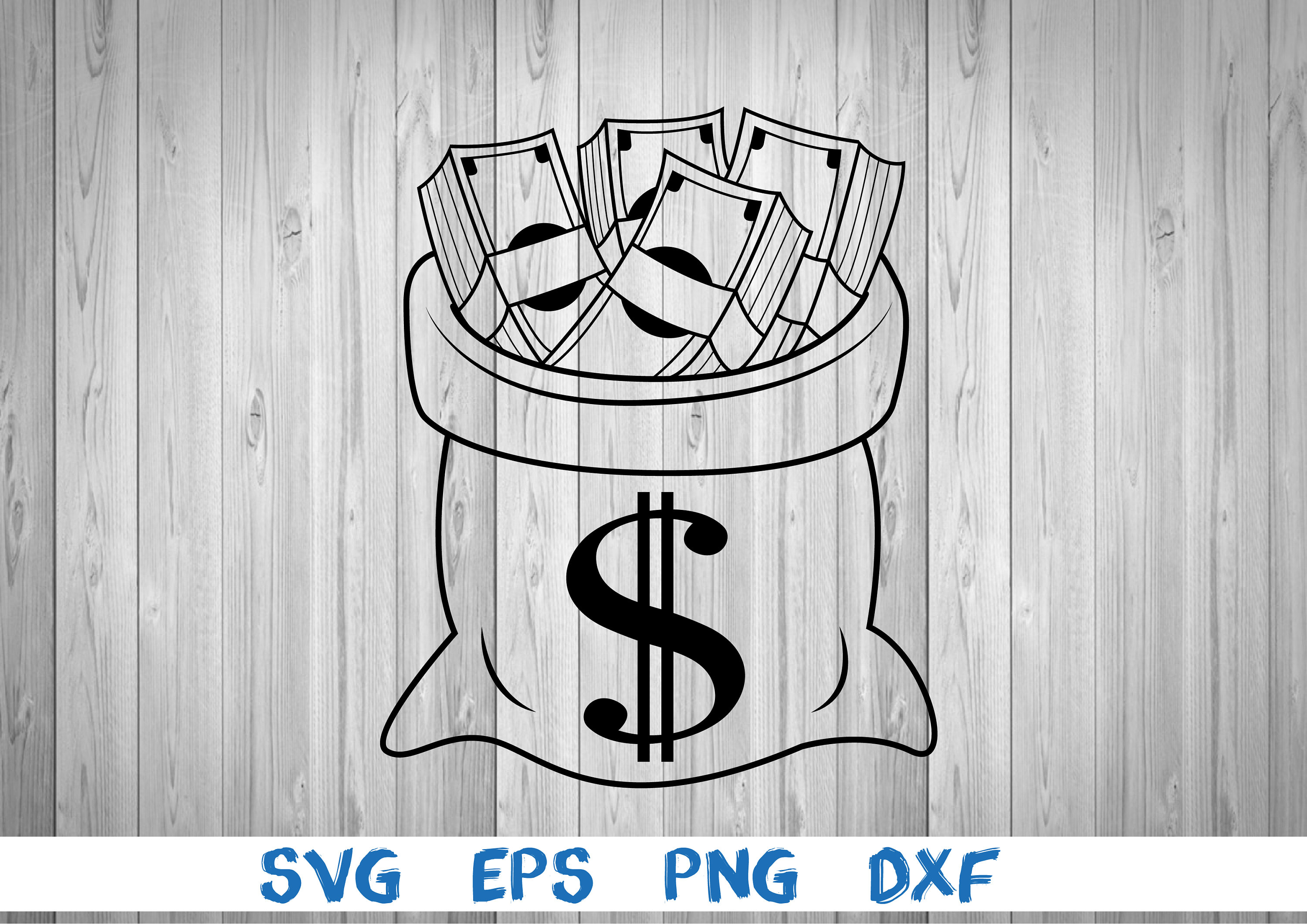 Money bag dollar picture svg png eps dxf digital | Etsy