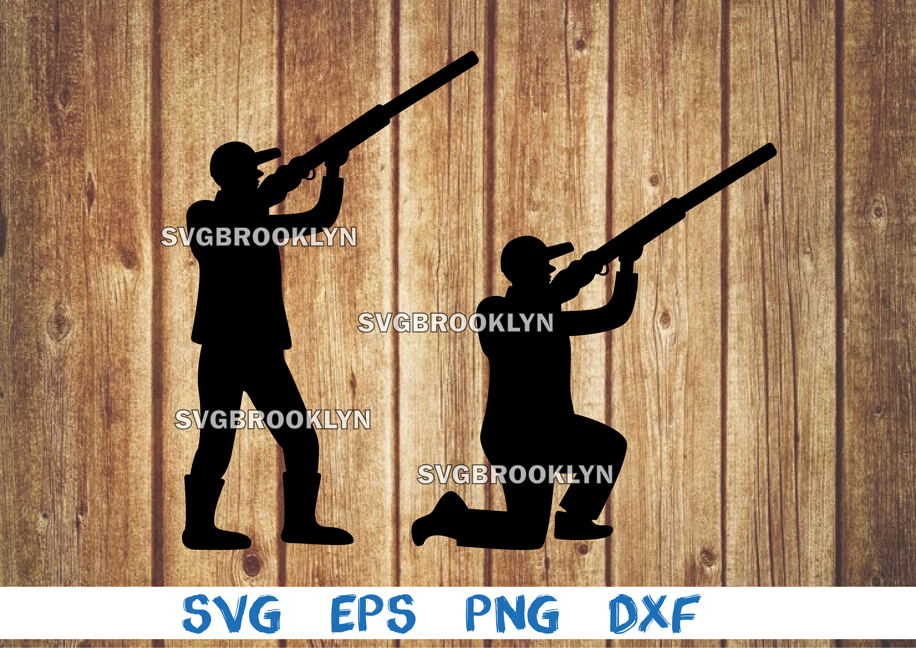 Hunter Kneeling Hunter Hunter Shooting Silhouette Picture - Etsy UK