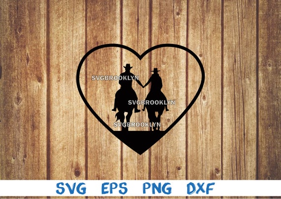 Silueta Vaquero Y Vaquera Amor