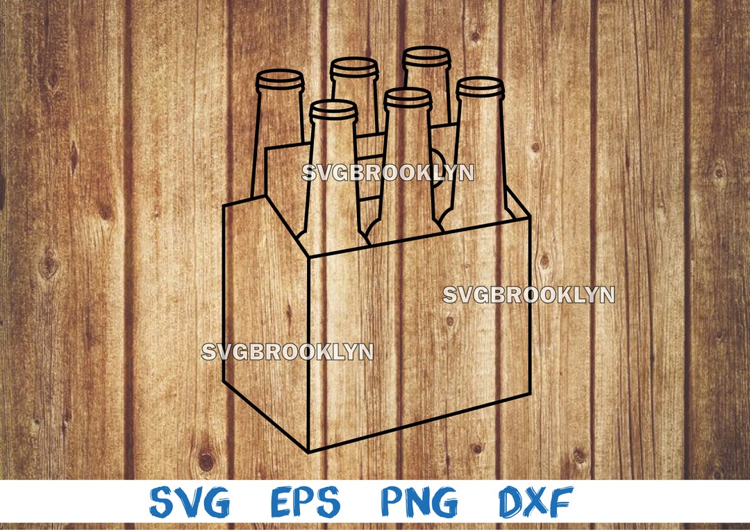 6 Pack of Beer, Outline, Six Pack of Beer, Beer, Svg, Png, Eps, Dxf ...