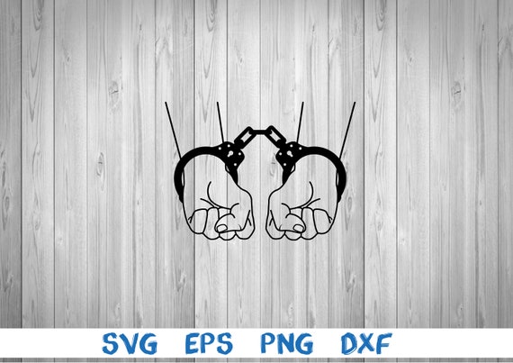 Hands With Handcuffs Outline Hands in Handcuffs Hand and - Etsy