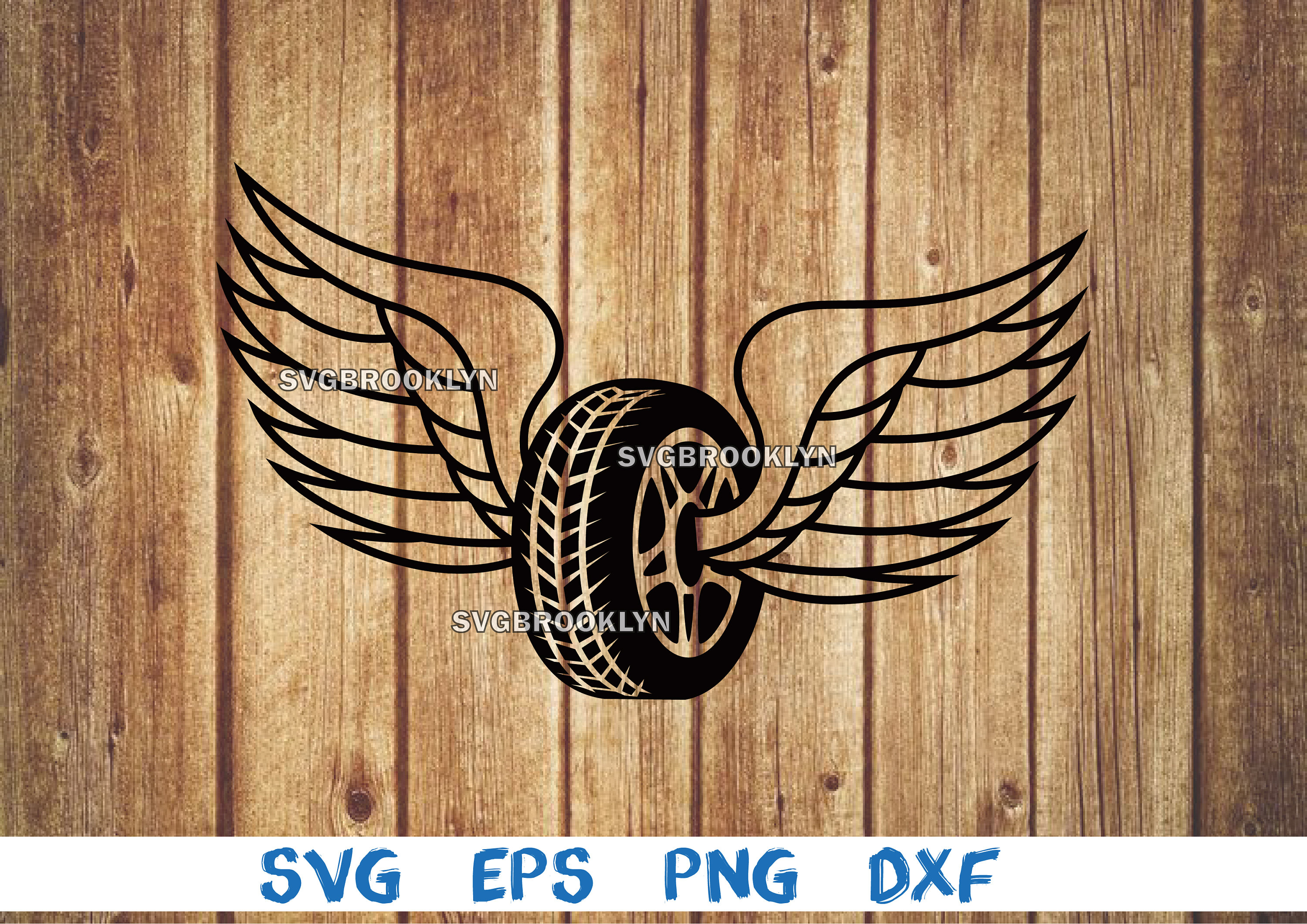 Car Tire With Wings, Car Tire, Wings, Tire, Silhouette, Svg, Png, Eps ...