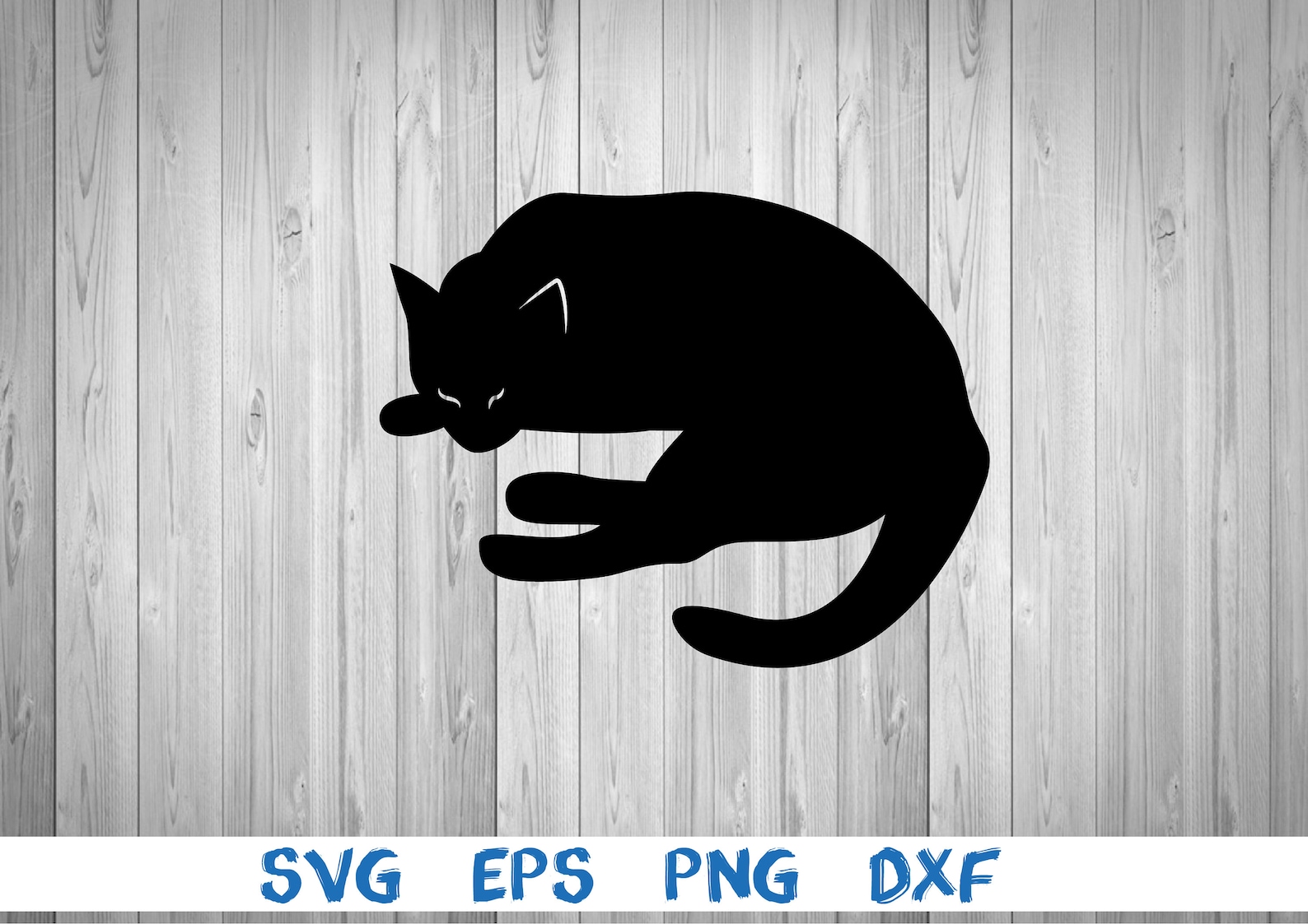 Cat Sleeping Cat Silhouette Picture Svg Png Eps Dxf - Etsy