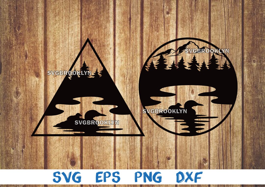 Loon, Baby Loon, Triangle, Circle, Landscape, Forest, Svg, Png, Eps ...