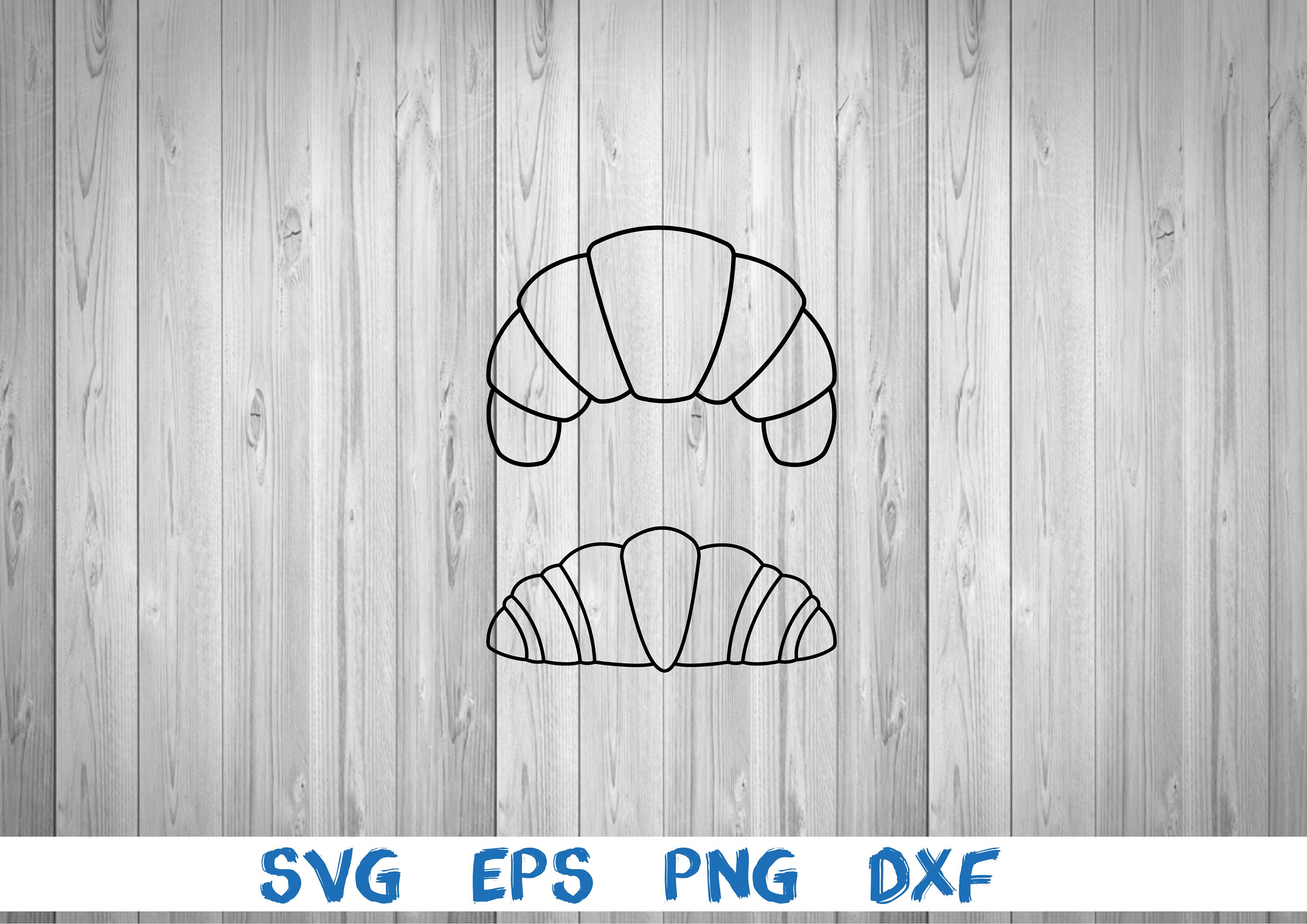 Croissant Outline Kitchen Food Svg Png Eps Dxf Digital | Etsy