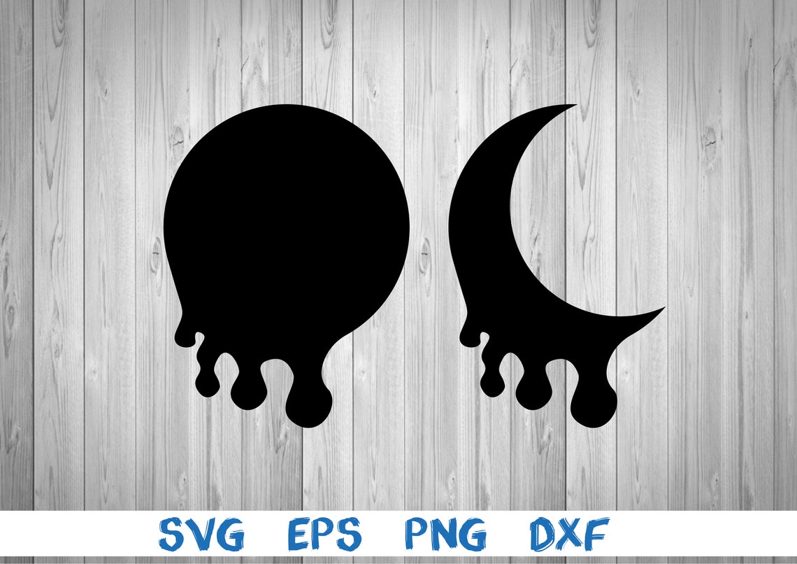 Dripping Circle Dripping Moon Dripping Crescent Moon - Etsy