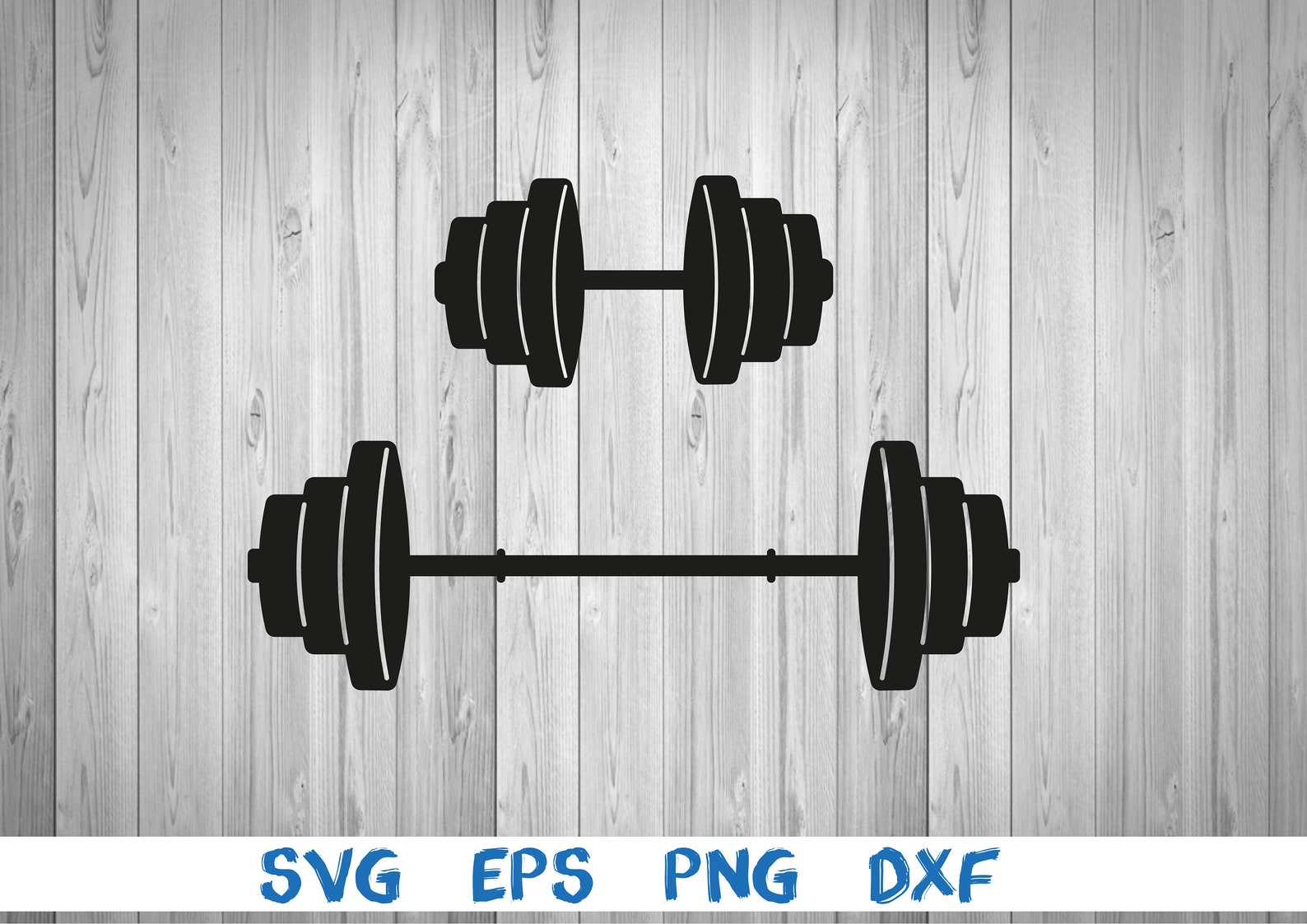 Dumbbell Silhouette Picture Svg Png Eps Dxf Digital | Etsy