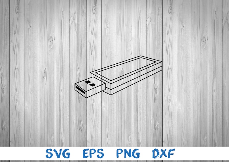 Usb Flash Drive Outline Picture Svg Png Eps Dxf Digital - Etsy