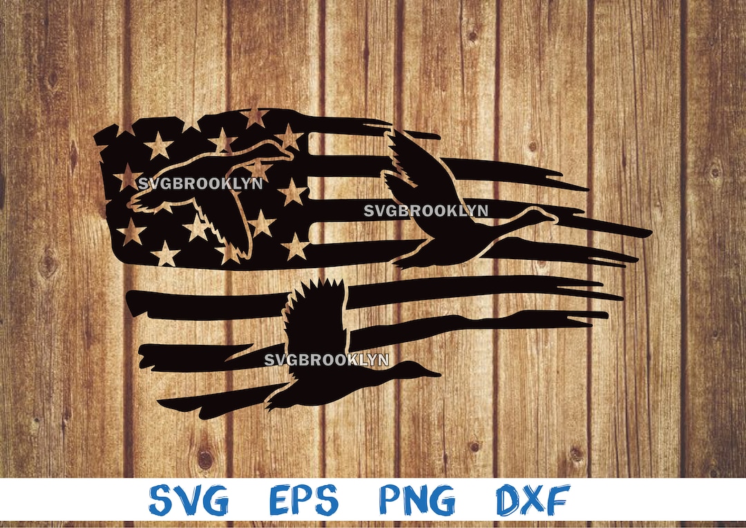 Duck, Ducks Into Usa Flag, Usa Flag, Hunting, Hunter, Svg, Png, Eps ...