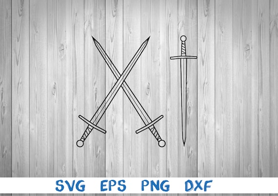 Sword Crossed Swords Picture Silhouette Svg Png Eps - Etsy