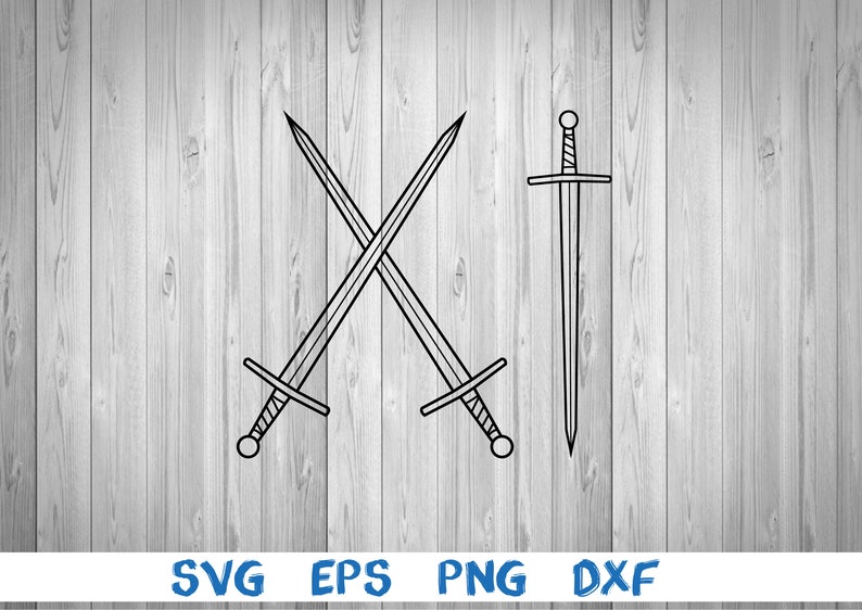Épée épées croisées image silhouette svg png eps dxf - Etsy France