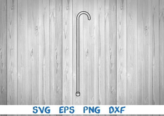 Walking Stick Outline Silhouette Picture Svg Png Eps - Etsy