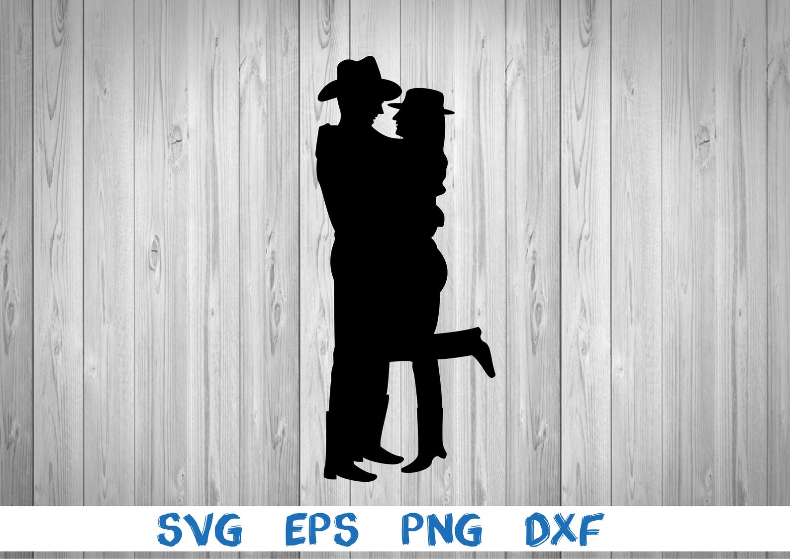 Cowboy cowgirl couple hugging hugging couple lovers | Etsy