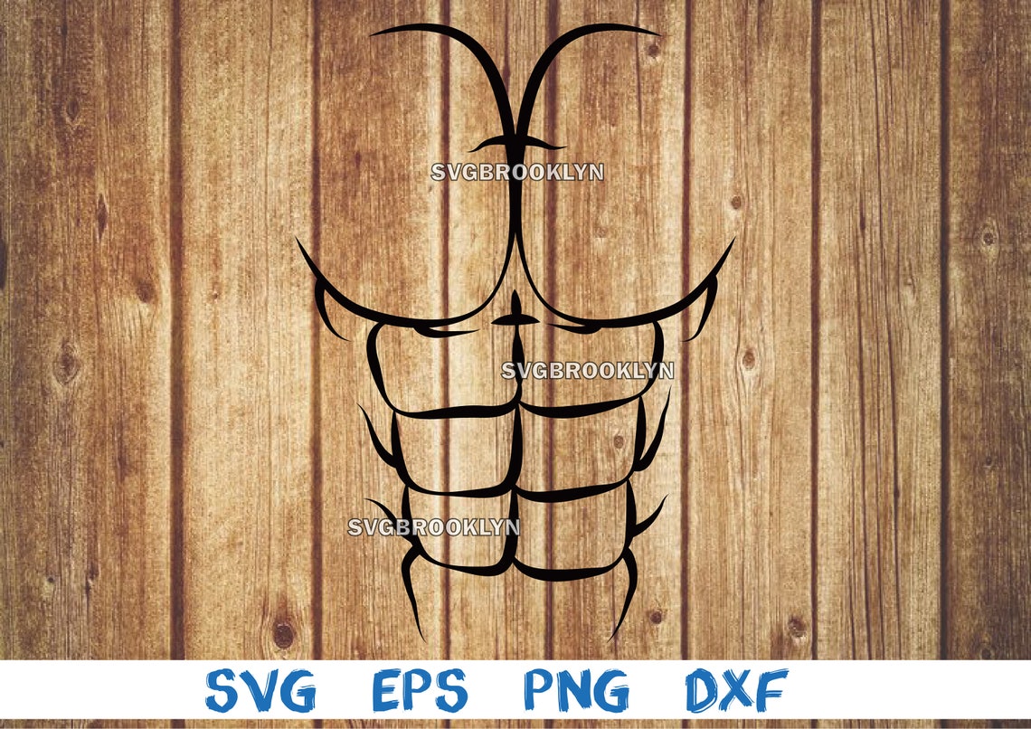Muscular Body, Fake Abs, Six Pack, Abdominal Muscles, Outline, Svg, Png ...