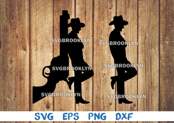 Leaning Cowboy Silhouette