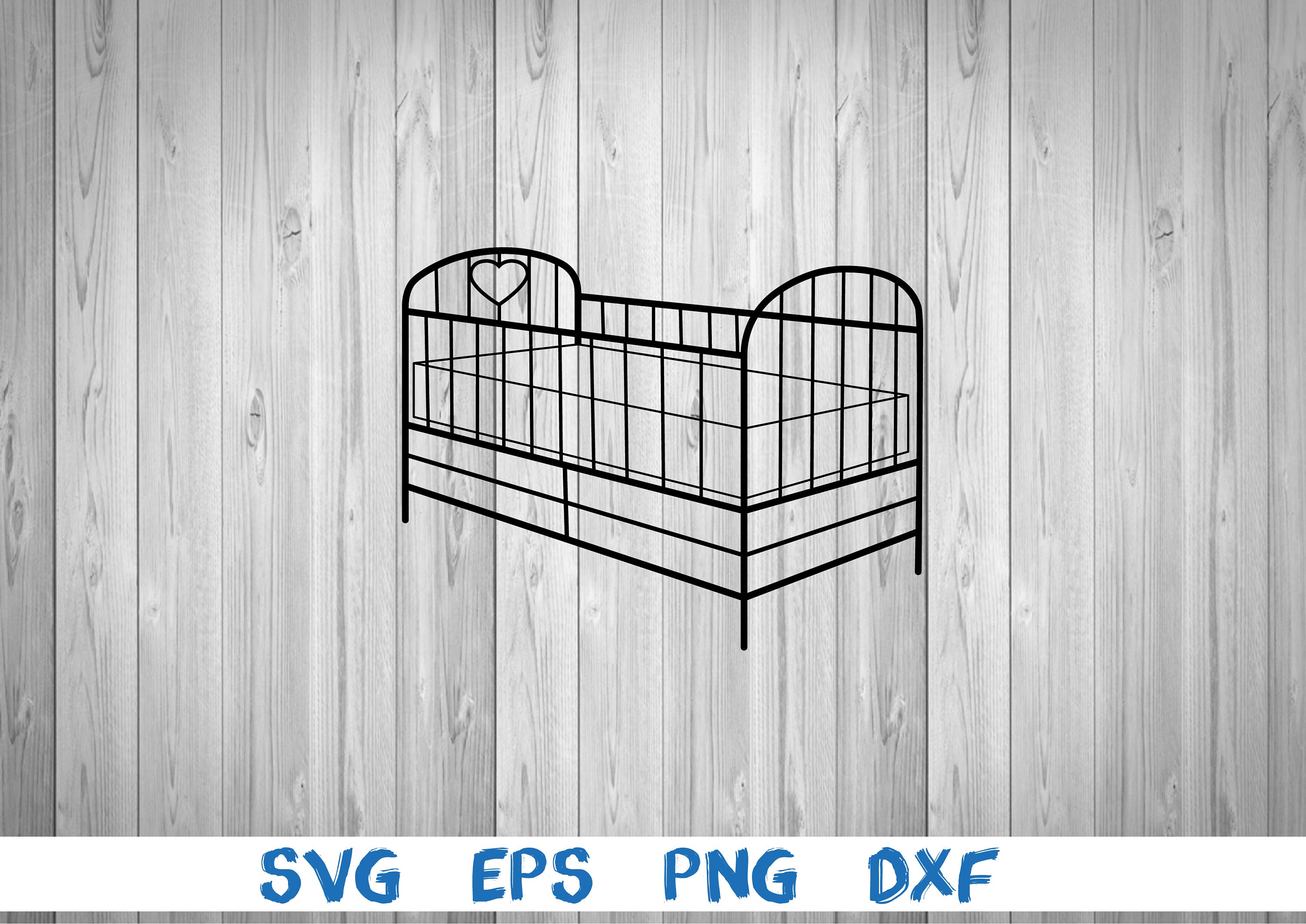 Baby Crib, Crib, Outline, Baby Bed, Svg, Png, Eps, Dxf, Digital File - Etsy