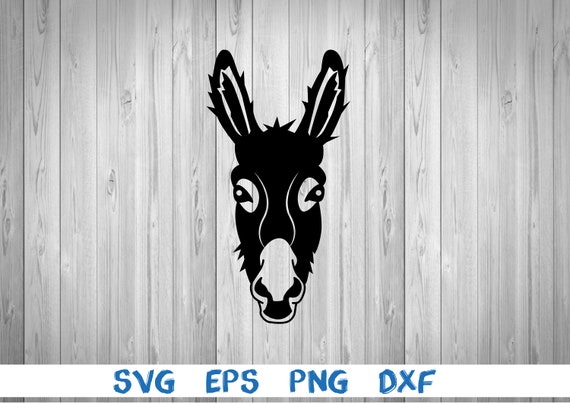 Burro cabeza de burro cara de burro imagen silueta svg | Etsy