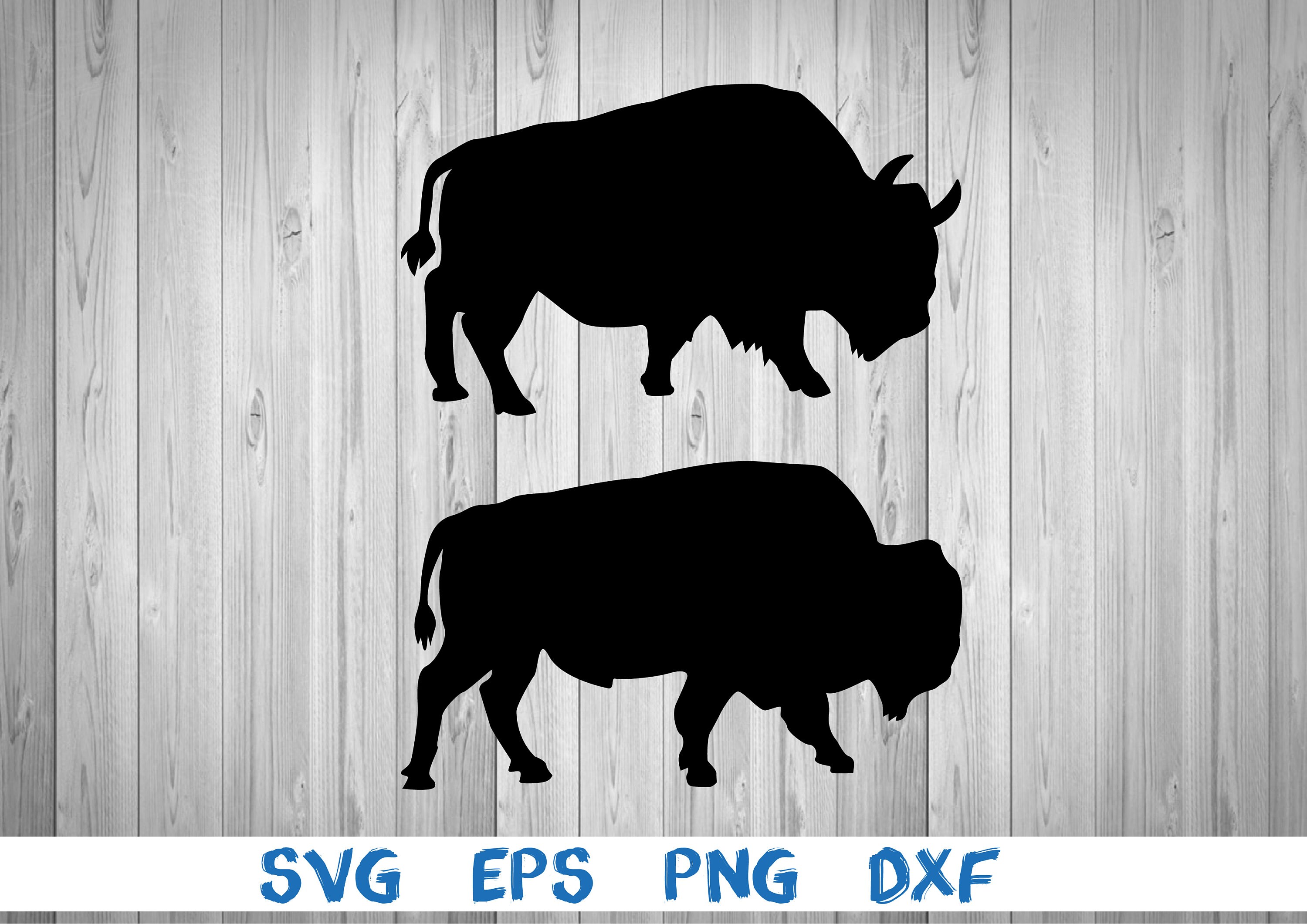 Bison buffalo silhouette svg png eps dxf digital | Etsy