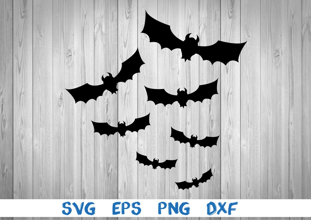 Bats, Flying Bats, Swarm of Bats, Svg, Png, Eps, Dxf, Digital Download ...