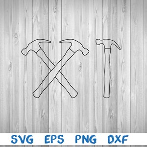 Hammer, Crossed Hammers, Outline, Picture, Svg, Png, Eps, Dxf, Digital ...