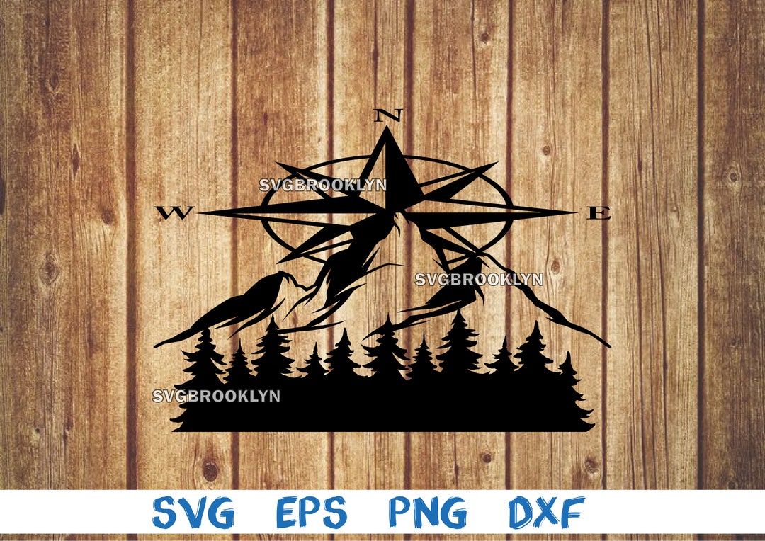 Compass With Forest, Compass With Mountain, Forest, Compass, Mountain ...