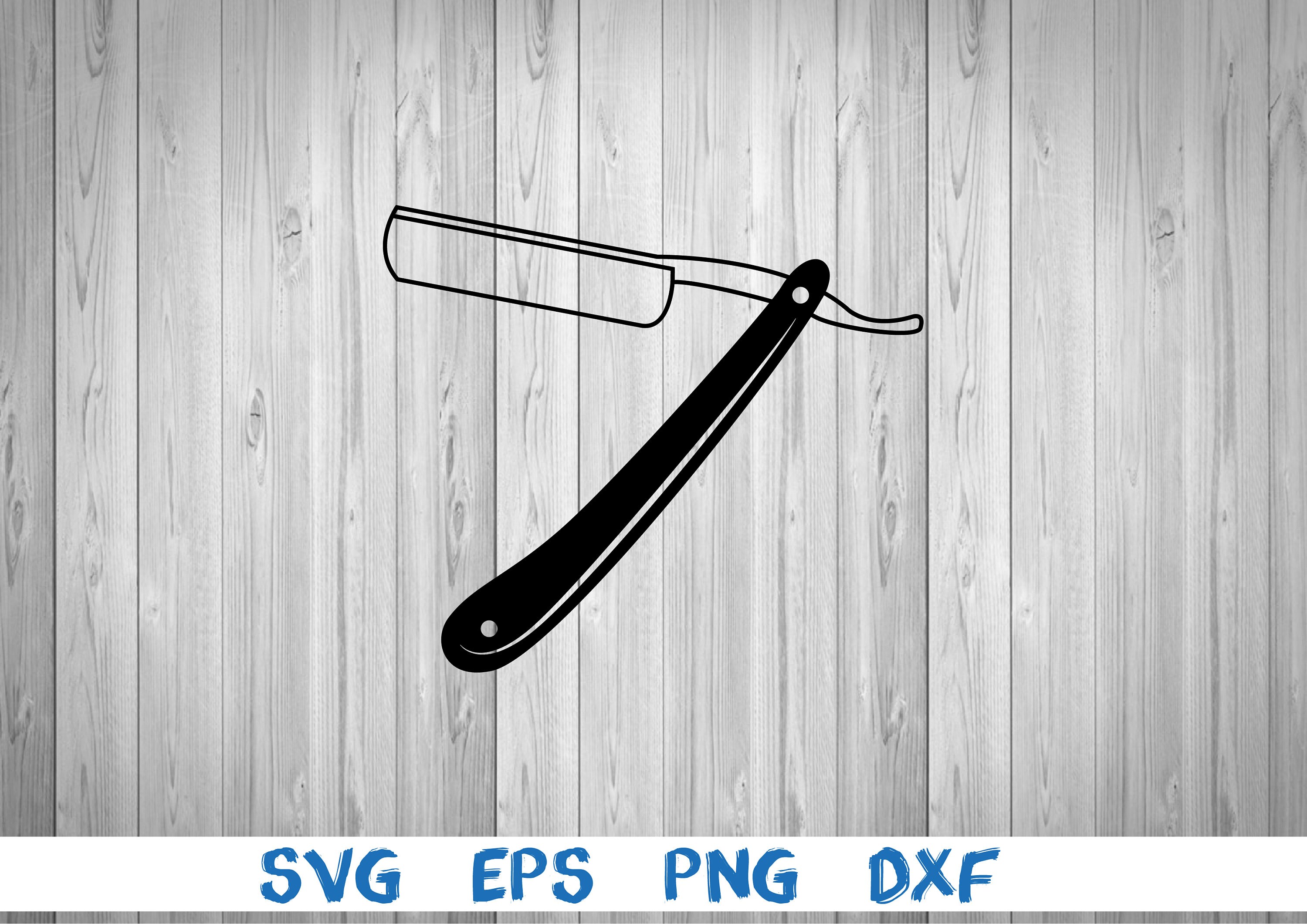 Straight razor silhouette picture svg png eps dxf | Etsy