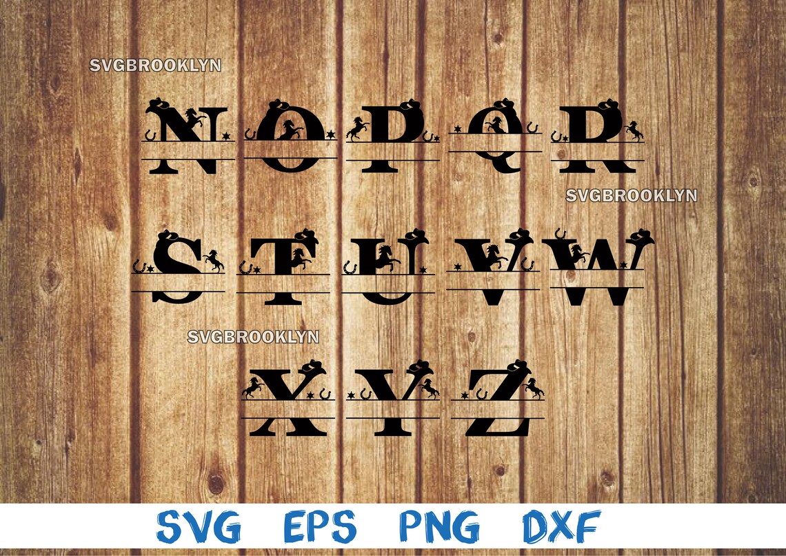 Western Font, Cowboy Font, Western Alphabet, Cowboy Alphabet, Western ...