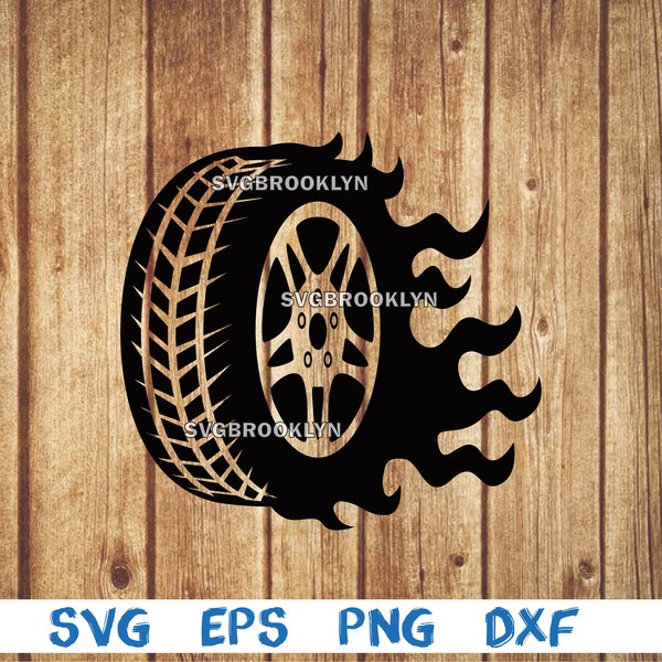 Tire With Flames Svg - Etsy
