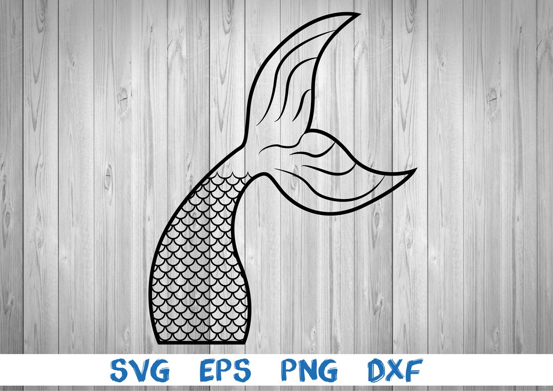 Mermaid Tail, Mermaid, Outline, Svg, Png, Eps, Dxf Digital Download ...