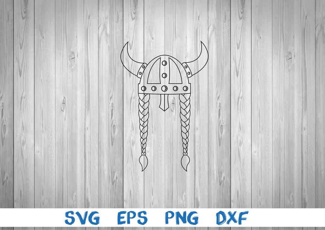 Wikinger Helm, Umriss, Wikinger Helm mit Haarzöpfen, geflochtenes Haar ...
