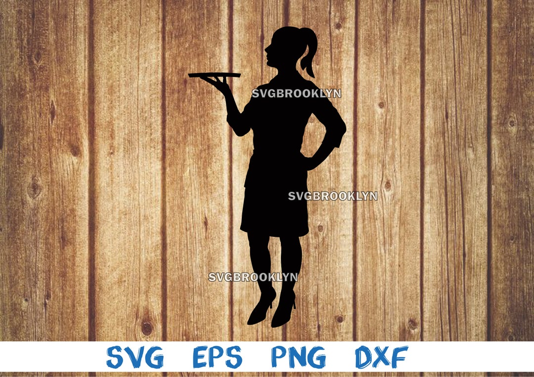 Waitress, Silhouette, Woman, Svg, Png, Eps, Dxf, Digital File - Etsy