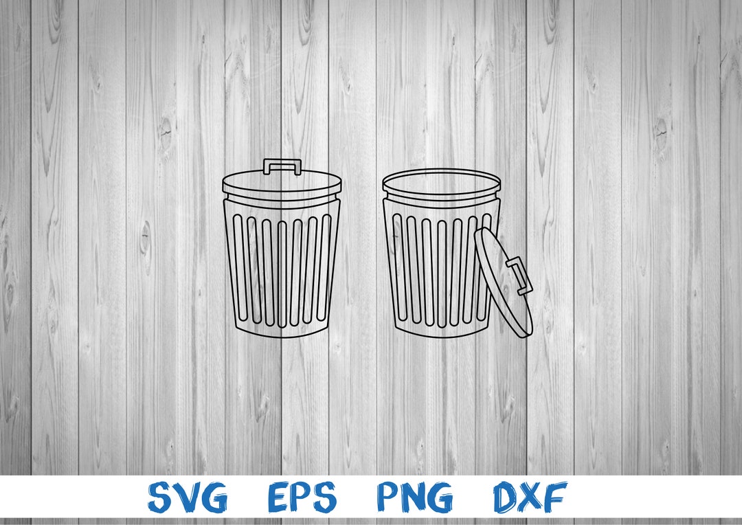 Trash Can, Outline, Garbage Can, Trash Can Open, Trash Can Close, Svg ...