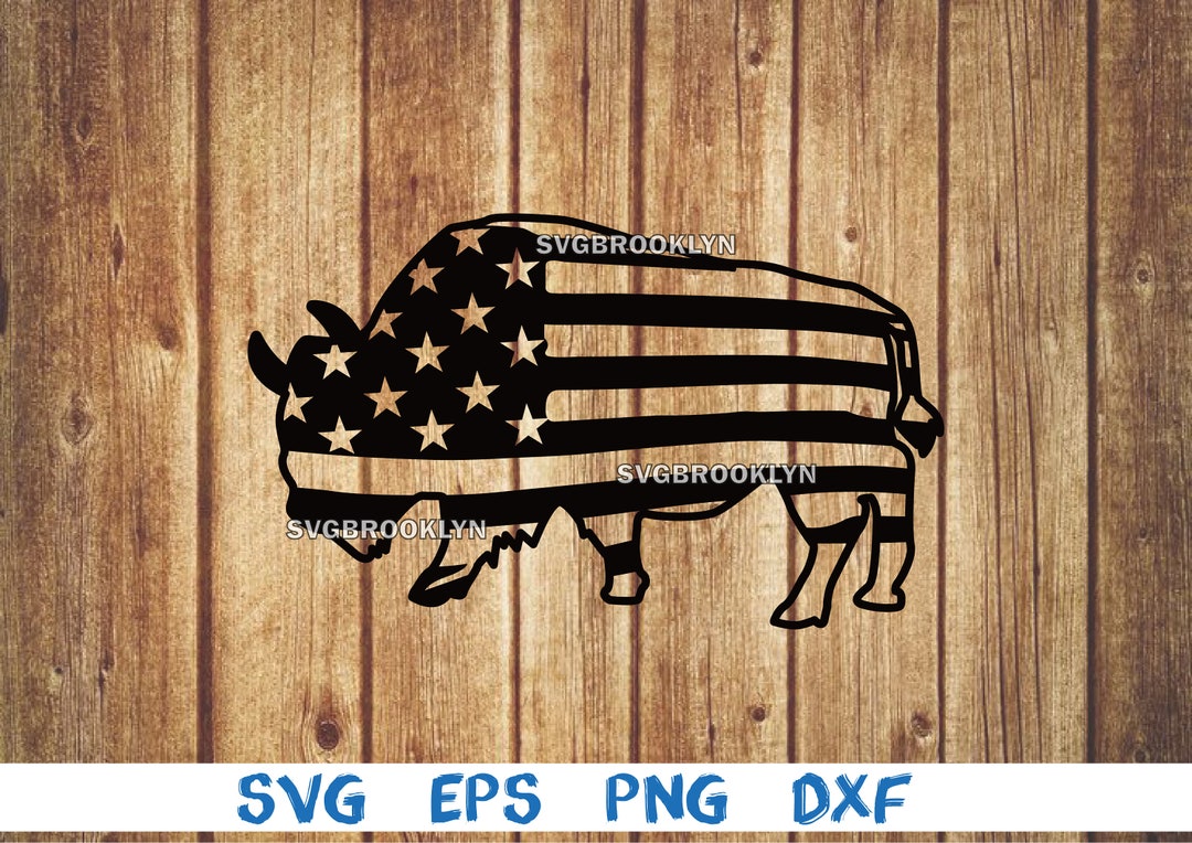 Usa Flag With Bison, Usa Flag, Bison, Flag Into Bison, Svg, Png, Eps ...