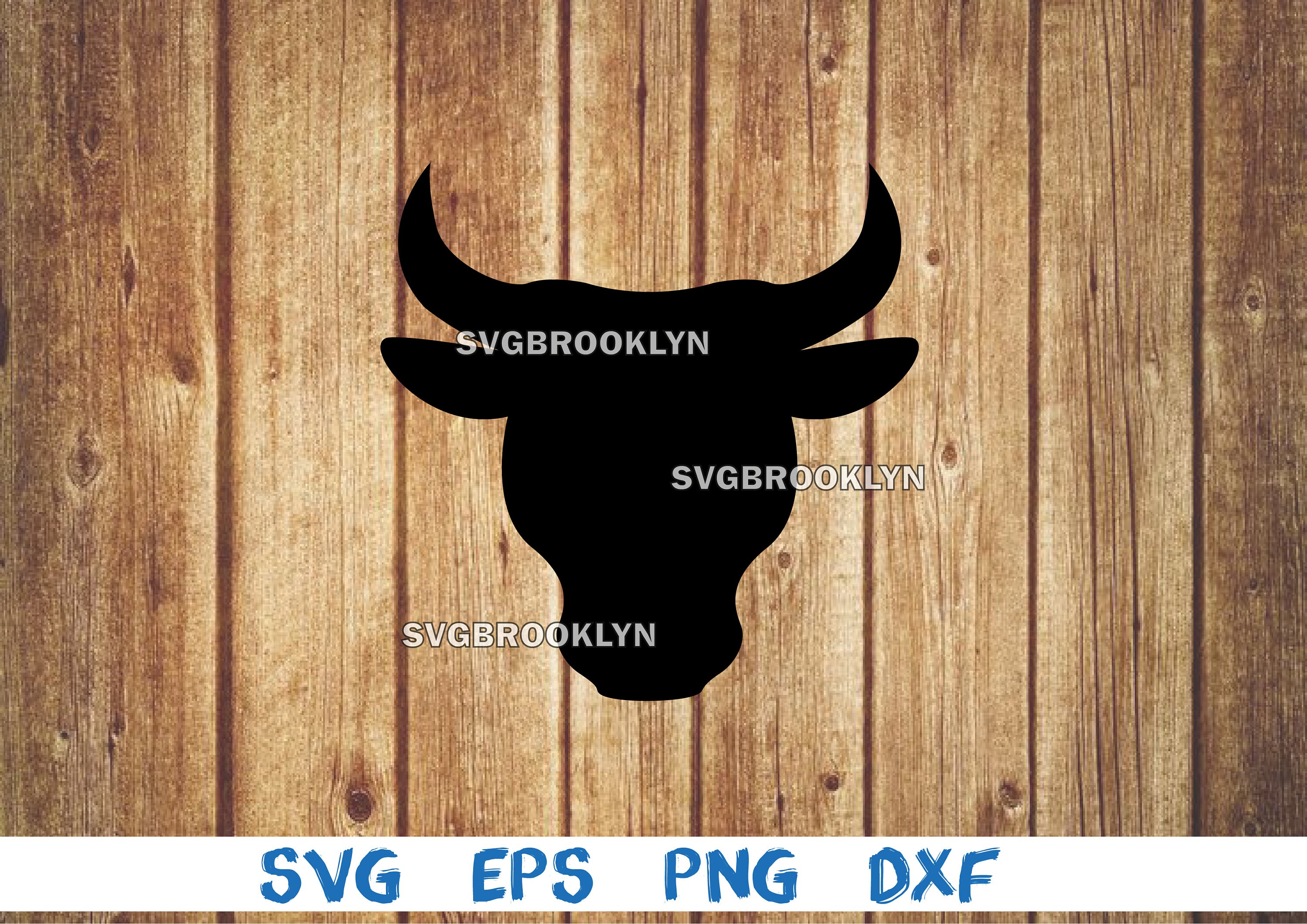 Cabeza de toro toro silueta imagen svg png eps dxf | Etsy España