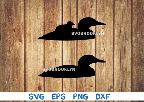 Loon Loon Bird Loon and Baby Baby Loon Silhouette - Etsy