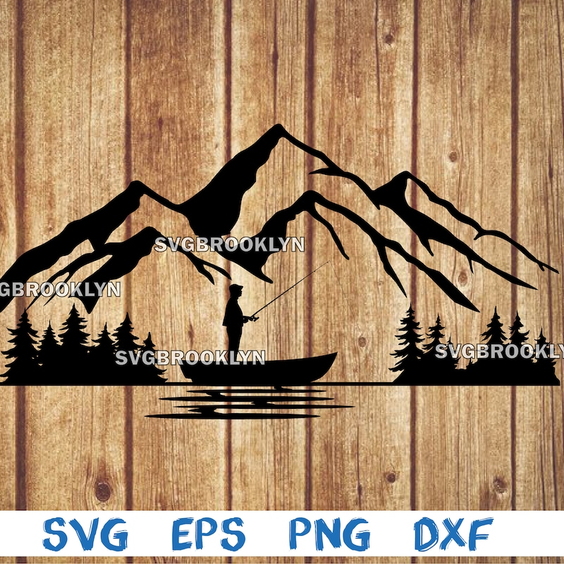 Bass Fishing Scene Dxf - Etsy