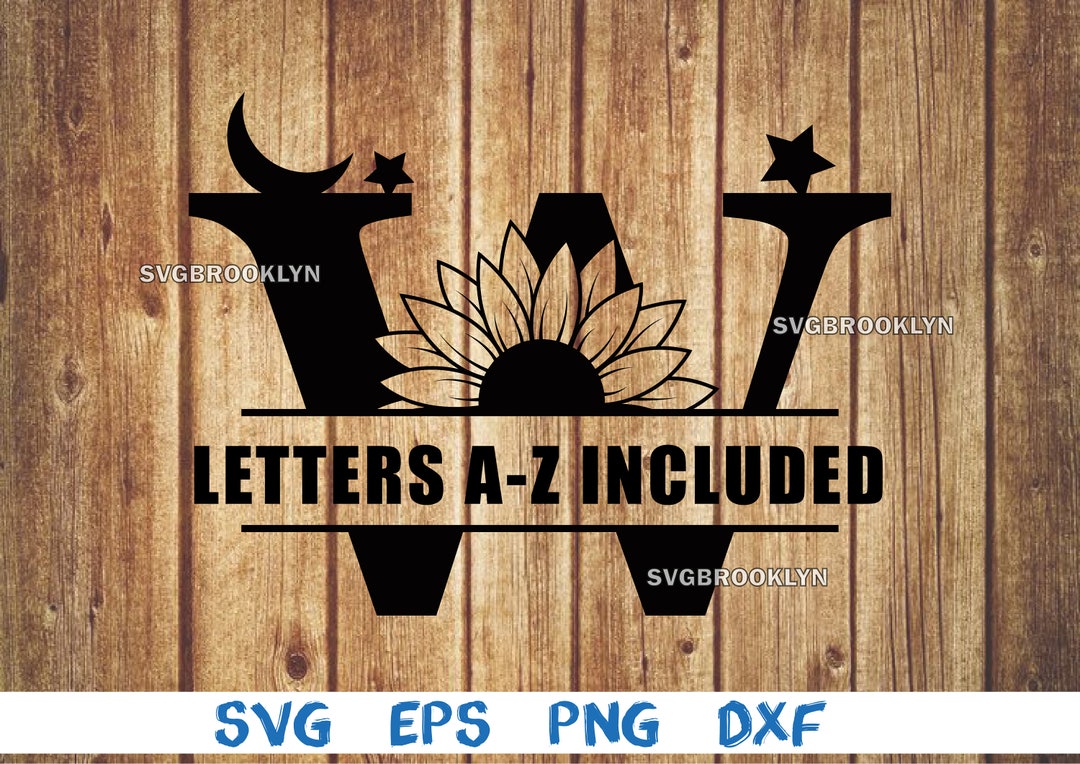 Split Monogram, Split Letter, Alphabet, Sunflower Split Monogram ...