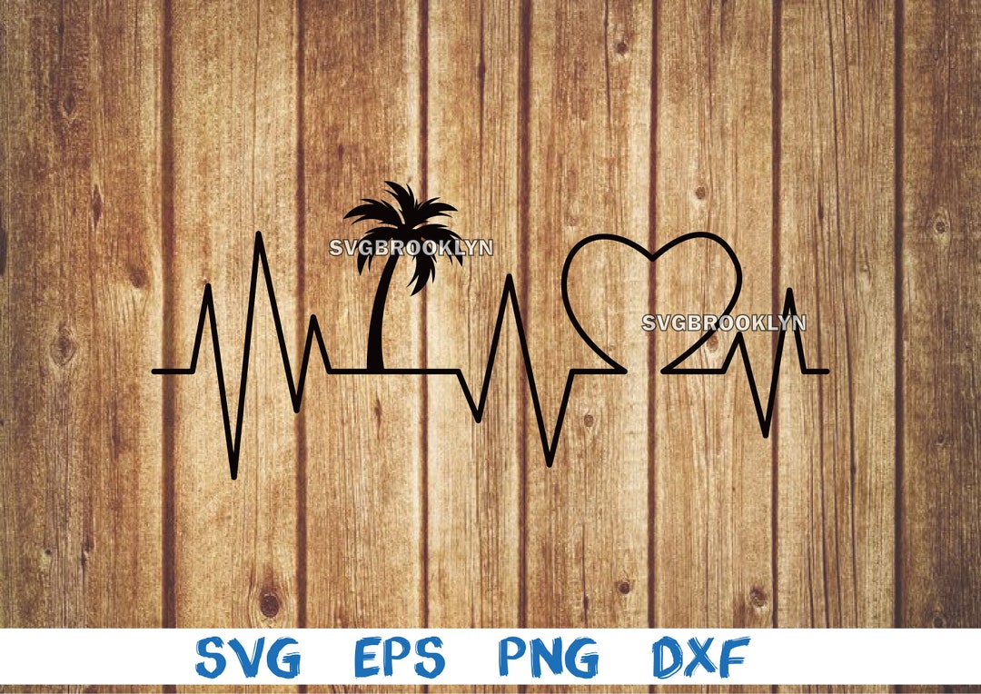 Palm Tree, Heart Beat, Heartbeat, Heart, Svg, Png, Eps, Dxf, Digital ...
