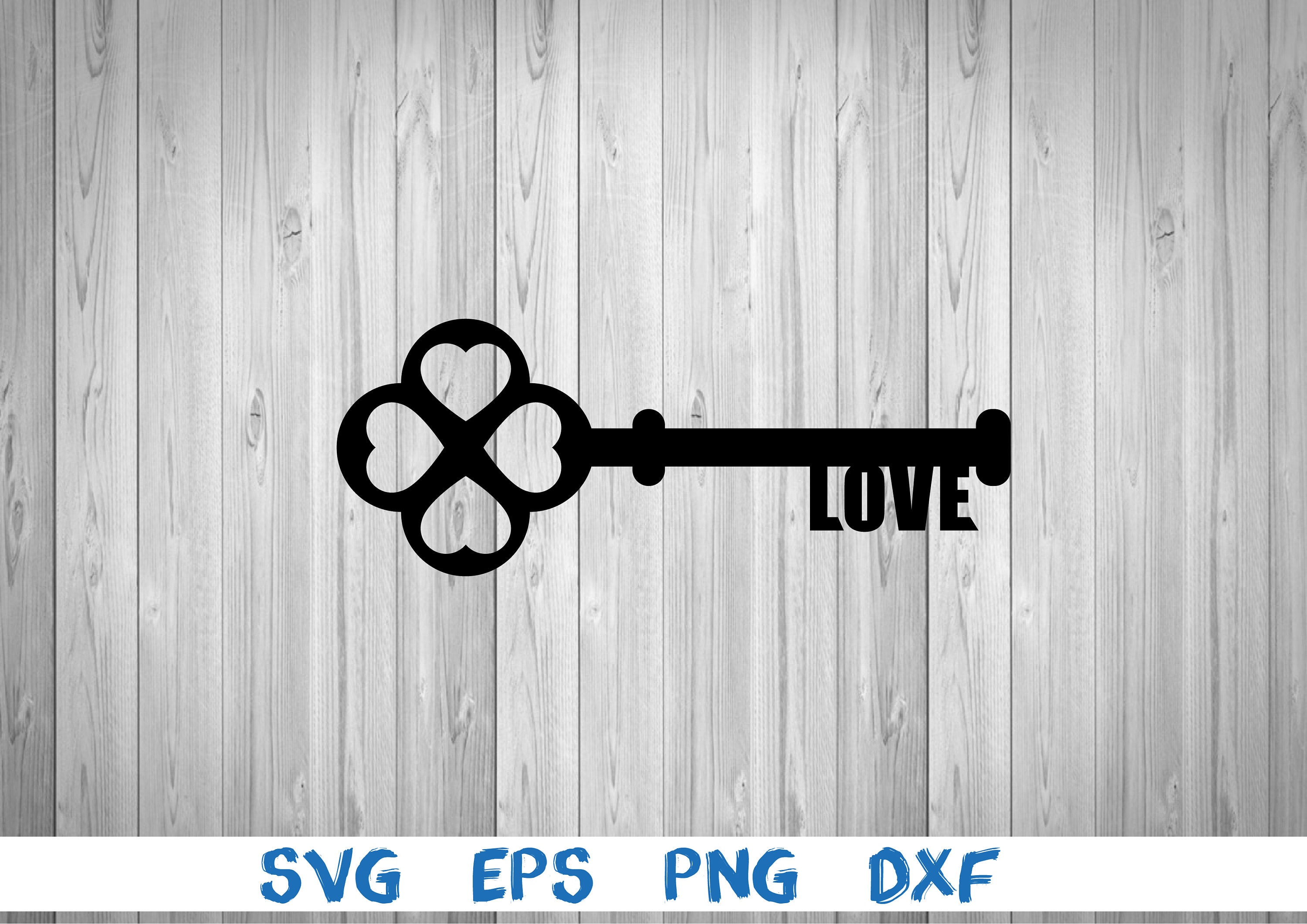 Key key of love heart key love key silhouette picture | Etsy
