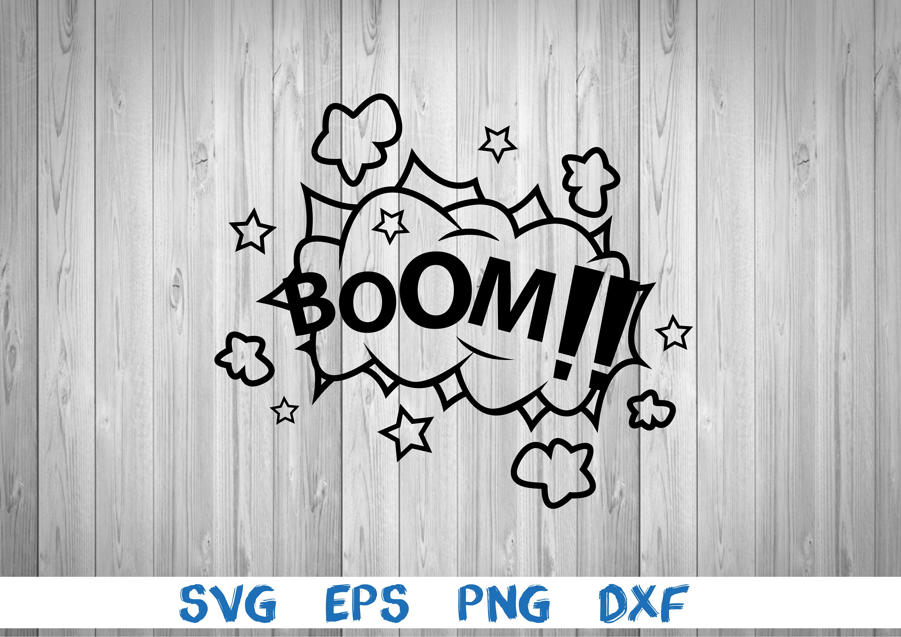 Cartoon Explosion Boom Black And White