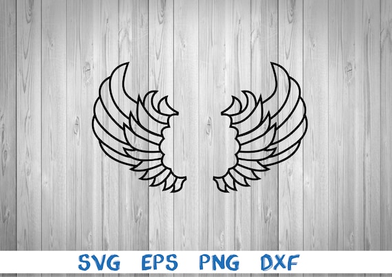 Alas alas de ángel silueta imagen svg png eps dxf - Etsy México