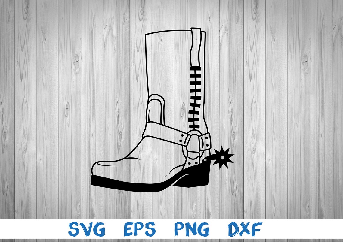 Cowboy boots spurs picture silhouette svg png eps dxf | Etsy