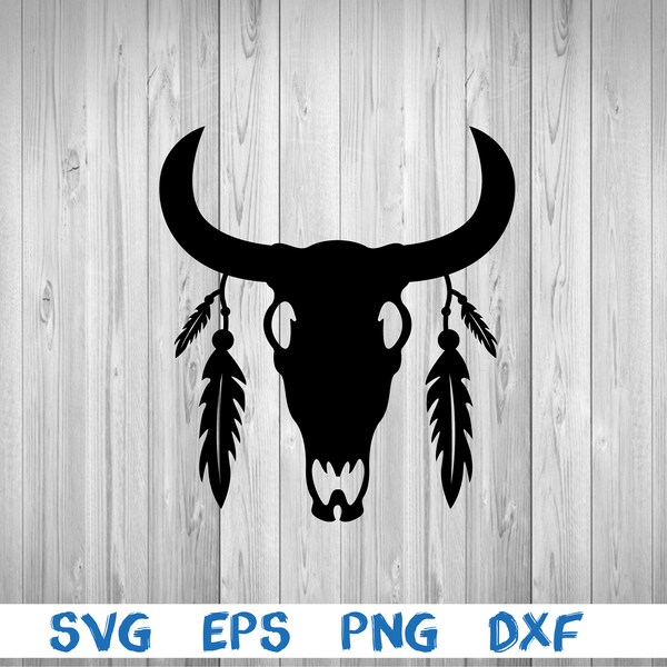 Native American Bull Skull Svg - Etsy