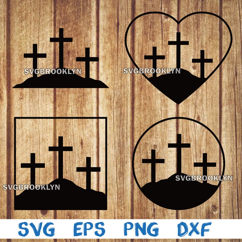 3 Crosses on a Hill Svg - Etsy