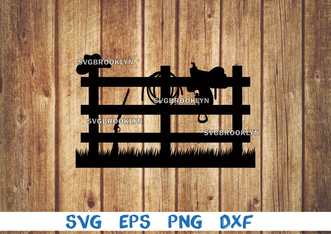 Saddle and Hat on Fence, Saddle, Cowboy Hat, Rifle, Lasso, Rope, Fence ...