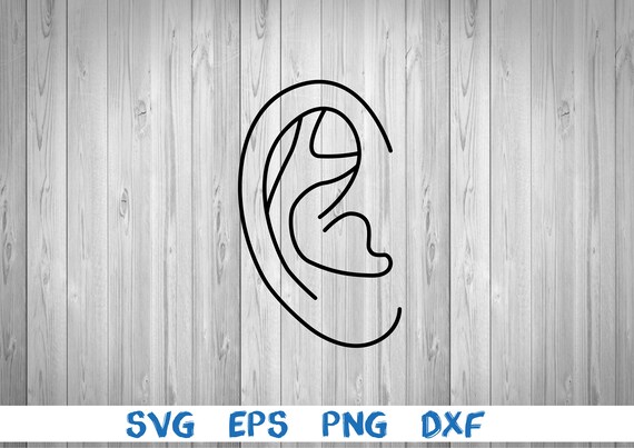 Human ear silhouette picture svg png eps dxf digital | Etsy